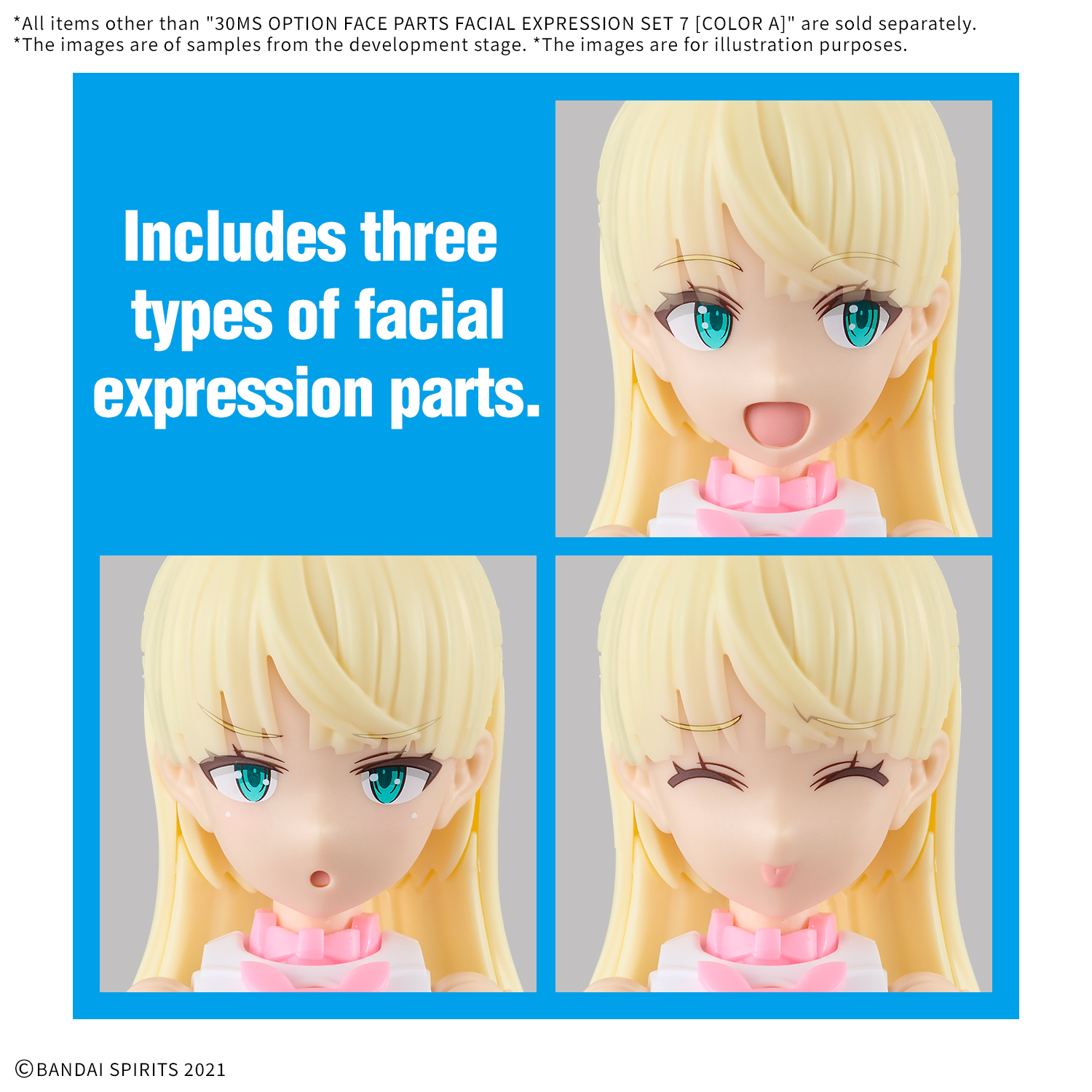 BANDAI HOBBY 30MS OPTION FACE PARTS FACIAL EXPRESSION SET 7 [COLOR A ...